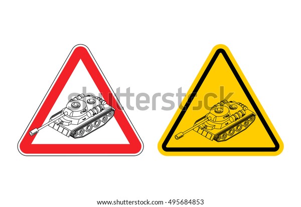 Warning Sign Attention War Dangers Yellow Stock Vector (Royalty Free ...
