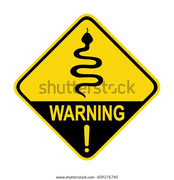 Warning Sign Beware Snake Symbol Stock Vector (Royalty Free) 609276740