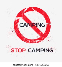 Warning Sign Camping Vector Illustration Stock Vector (Royalty Free ...