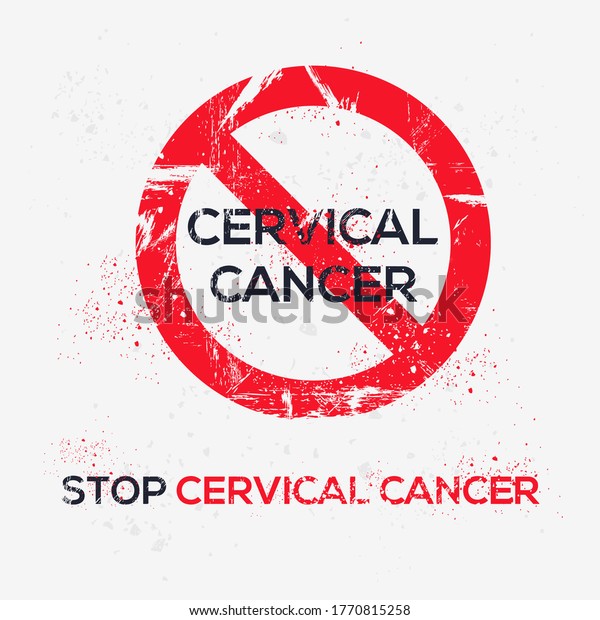 Warning Sign Cervical Cancer Vector Illustration Stock Vector (Royalty ...