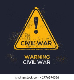 Warning Sign Civil War Vector Illustration Stock Vector (Royalty Free ...