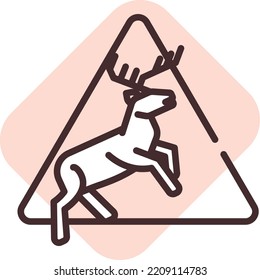 Warning Sign Deer Illustration Vector On Stock Vector (Royalty Free ...