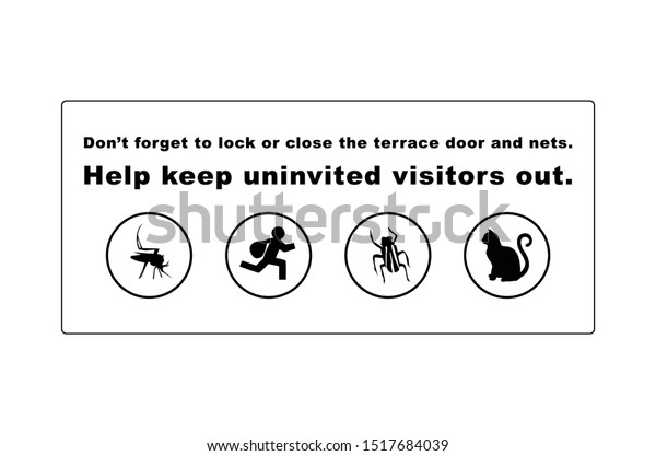Warning Sign Dont Forget Lock Close Stock Vector (Royalty Free ...