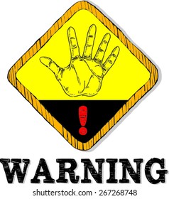 Warning Sign Doodle Style Stock Vector (Royalty Free) 267268748 ...