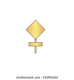 Warning Sign Gold Vector Icon Black Stock Vector (Royalty Free ...