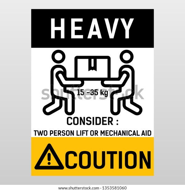 Warning Sign Handling Heavy Loads Vector Stock Vector (Royalty Free ...