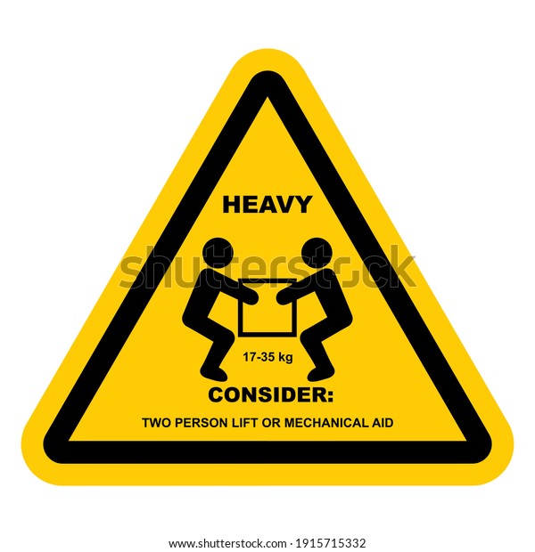 Warning Sign Handling Heavy Loads Vector Stock Vector (Royalty Free ...