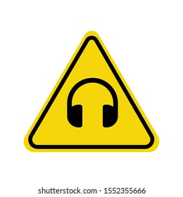 Warning Sign Headphone Music Vector Stock Vector (Royalty Free ...