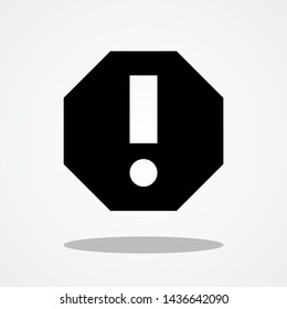 Warning Sign Icon Gray Shadow Stock Vector (Royalty Free) 1436642090 ...