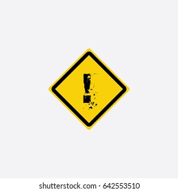 Warning Sign Icon Silhouette Vector Illustration Stock Vector (Royalty ...