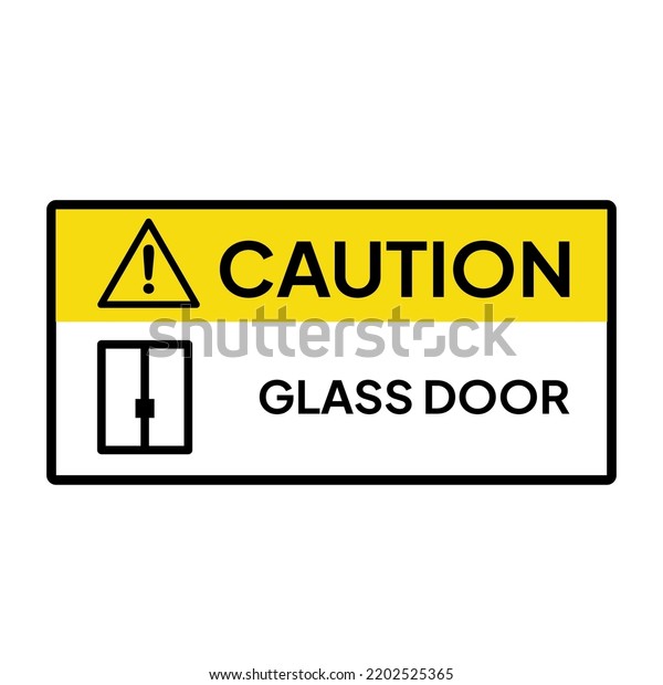 Warning Sign Label Industrial Caution Glass Stock Vector (Royalty Free ...