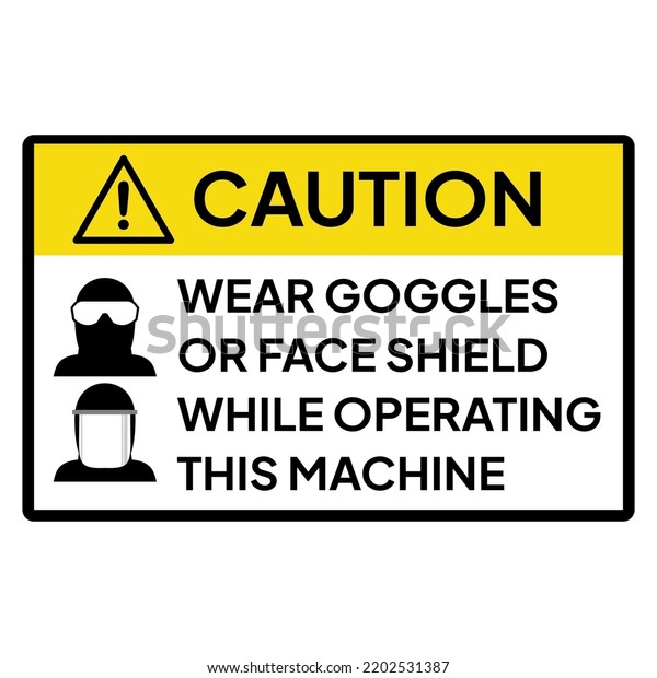 Warning Sign Label Industrial Caution Wear Stock Vector (Royalty Free ...