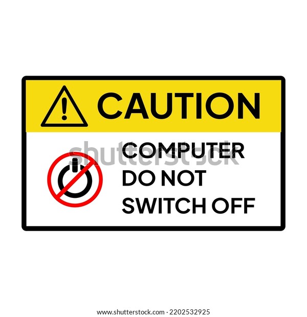 Warning Sign Label Industrial Caution Computer Stock Vector (Royalty ...