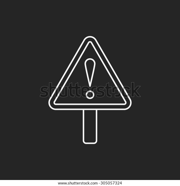 Warning Sign Line Icon Stock Vector (Royalty Free) 305057324 | Shutterstock