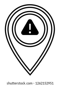 Warning Sign Map Pin Logo Concept Stock Vector (Royalty Free ...