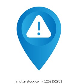 Warning Sign Map Pin Logo Concept Stock Vector (Royalty Free ...