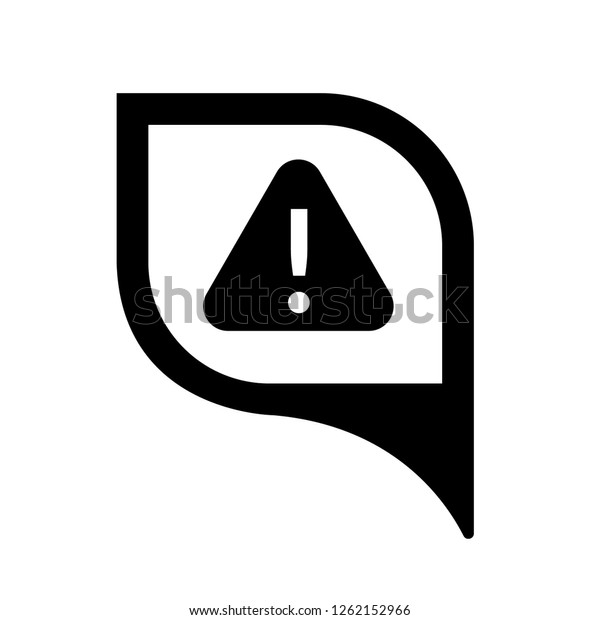 Warning Sign Map Pin Logo Concept Stock Vector (Royalty Free ...