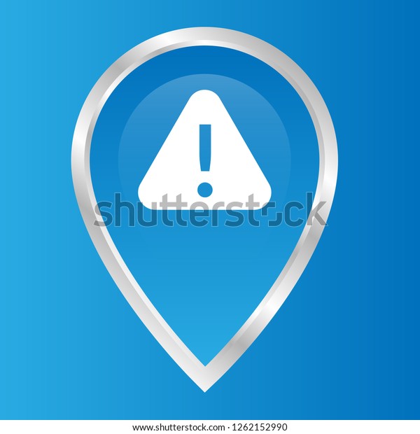 Warning Sign Map Pin Logo Concept Stock Vector (Royalty Free ...