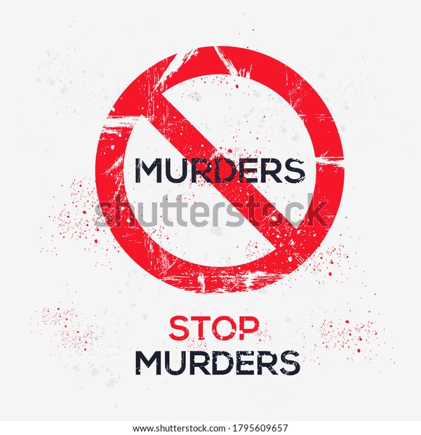 Warning Sign Murders Vector Illustration Stock Vector (Royalty Free ...