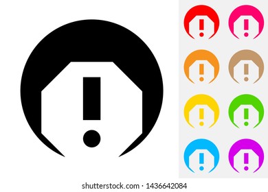 Warning Sign Negative Space Vector Icon Stock Vector (Royalty Free ...