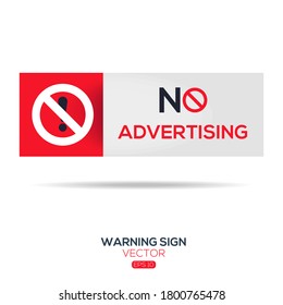 Warning Sign No Advertising Vector Illustration: เวกเตอร์สต็อก (ปลอดค่า ...