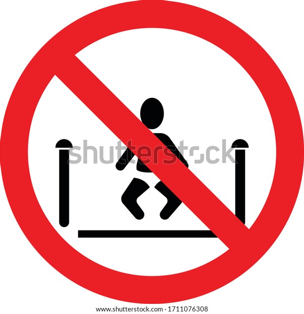 Warning Sign On Escalator Escalator Rules Stock Vector (Royalty Free ...