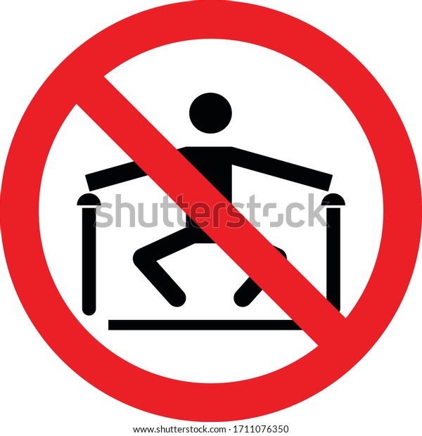 Warning Sign On Escalator Escalator Rules Stock Vector (Royalty Free ...