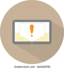 Warning Sign On Screen Tablet Stock Vector (Royalty Free) 264328700 ...