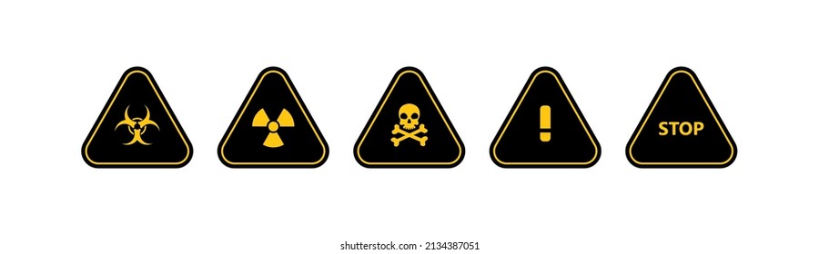 Warning Sign On White Background Stock Vector (Royalty Free) 2134387051 ...