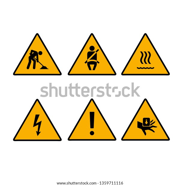 Warning Sign Pictograms: Vector có sẵn (miễn phí bản quyền) 1359711116 ...