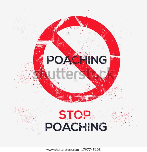 Warning Sign Poaching Vector Illustration Stock Vector (Royalty Free ...