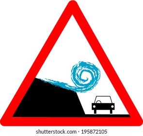 Warning Sign Possible Snow Slide Mountain Stock Vector (Royalty Free ...