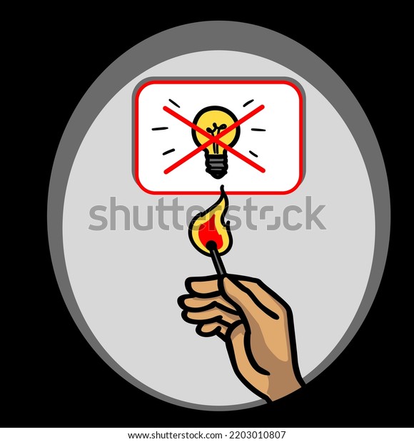 Warning Sign Save Energy Illustration Stock Vector (Royalty Free ...