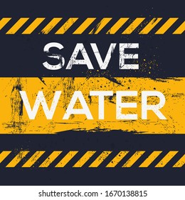 Vektor Stok Warning Sign Save Water Vector Illustration (Tanpa Royalti ...