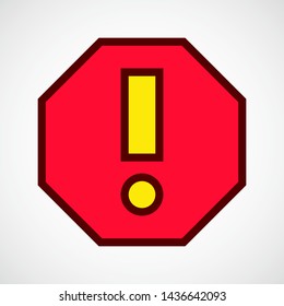 Warning Sign Simple Vector Color Icon Stock Vector (Royalty Free ...