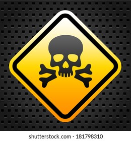 Warning Sign Skull Stock Vector (Royalty Free) 181798310 | Shutterstock