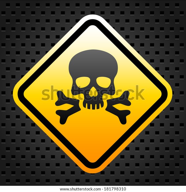 Warning Sign Skull Stock Vector (Royalty Free) 181798310 | Shutterstock