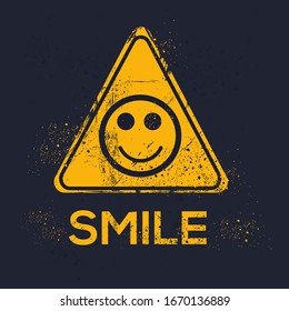 Warning Sign Smile Vector Illustration Stock Vector (Royalty Free ...