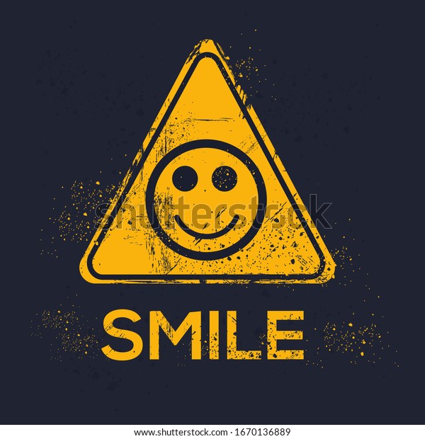 Warning Sign Smile Vector Illustration Stock Vector (Royalty Free ...