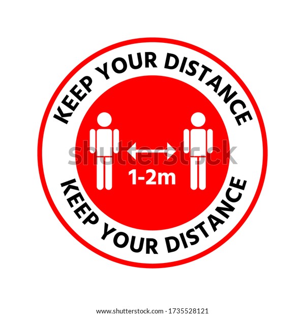 Warning Sign Sticker Reminding Importance Keeping Stock Vector (Royalty ...