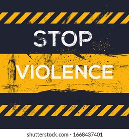 Warning Sign Stop Violence Vector Illustration Stock Vector (Royalty ...