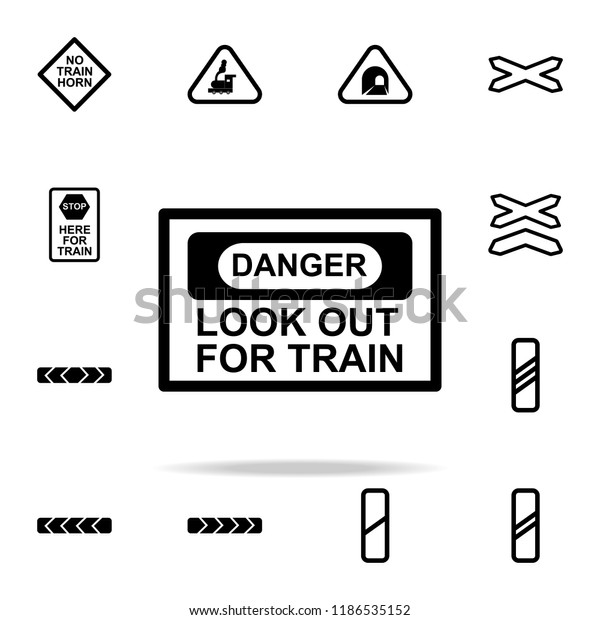 Warning Sign Train Icon Railway Warnings Stock Vector (Royalty Free ...