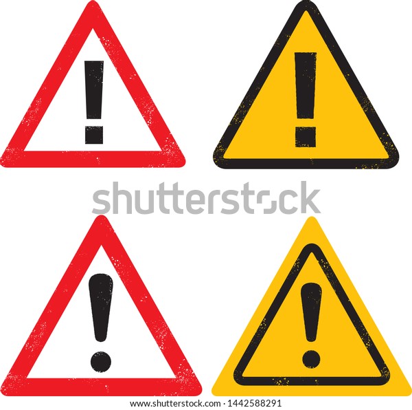 Warning Sign Vector Grunge Mark Stock Vector (Royalty Free) 1442588291 ...
