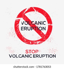 Warning Sign Volcanic Eruption Vector Illustration Stock Vector ...