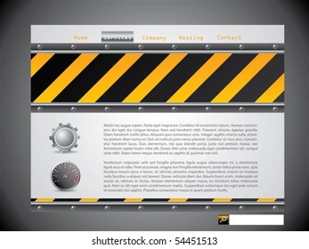 Warning Sign Website Template Screws Stock Vector (Royalty Free ...