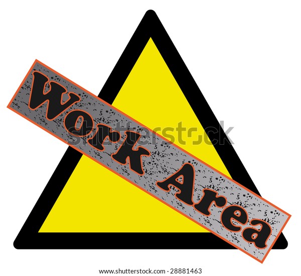 Warning Sign Work Area Vector Illustration Stock Vector (Royalty Free ...