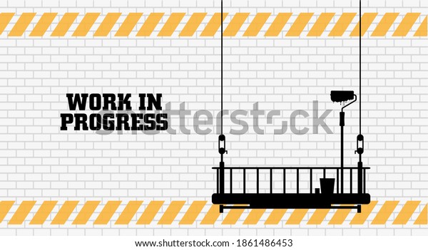 Warning Sign Work Progress Background Stock Vector (Royalty Free ...