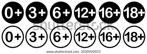 Warning Signs Age Information Icon Vector Stock Vector (Royalty Free ...