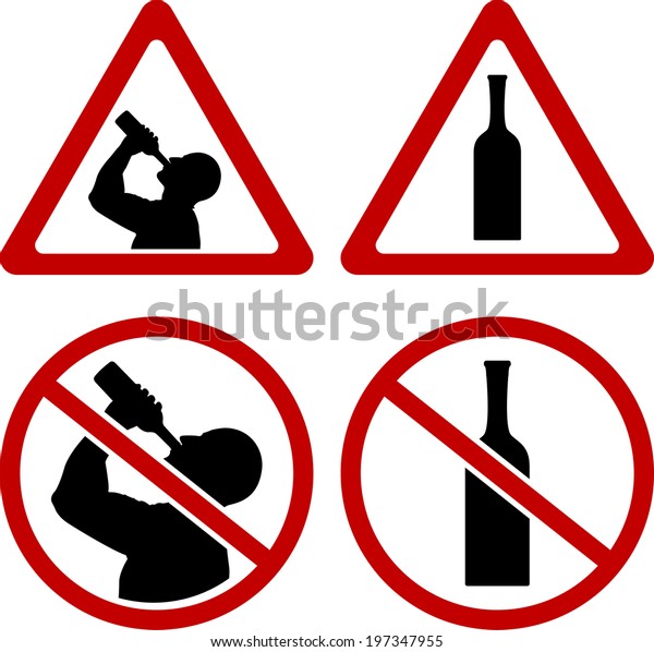 Warning Signs Alcohol Vector Illustration Stock Vector (Royalty Free ...