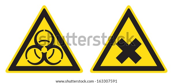 Warning Signs Biohazard Harmful Substances Stock Vector (Royalty Free ...